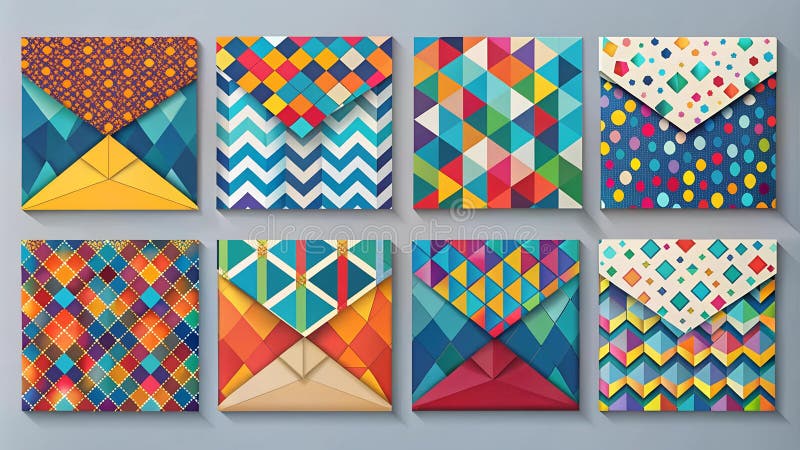 Abstract Geometric Envelope Design Template AI Generated Stock ...