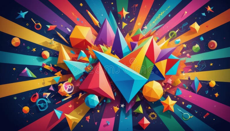 Abstract Geometric Explosion Stock Illustration - Illustration of ...