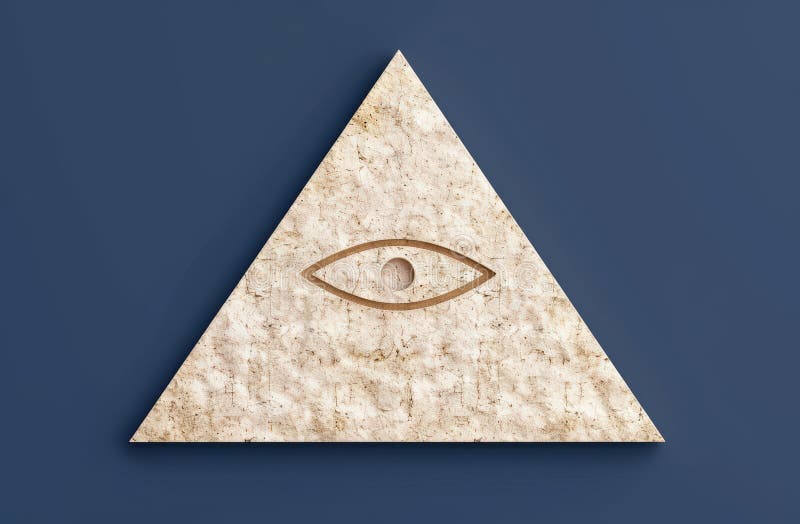 Abstract Geometric Eye Symbol on Stone Triangle Stock Illustration ...