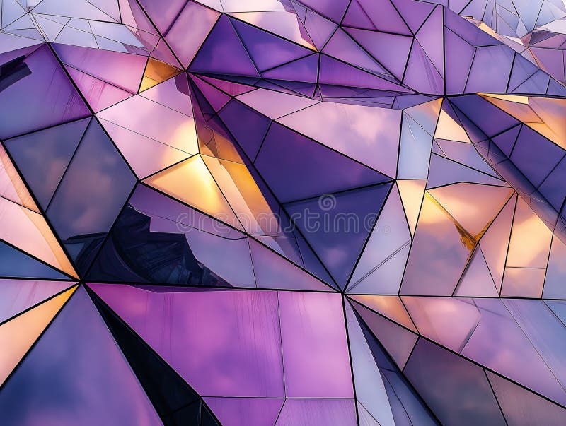 Abstract Geometric Facade Reflections Stock Image - Image of pattern ...