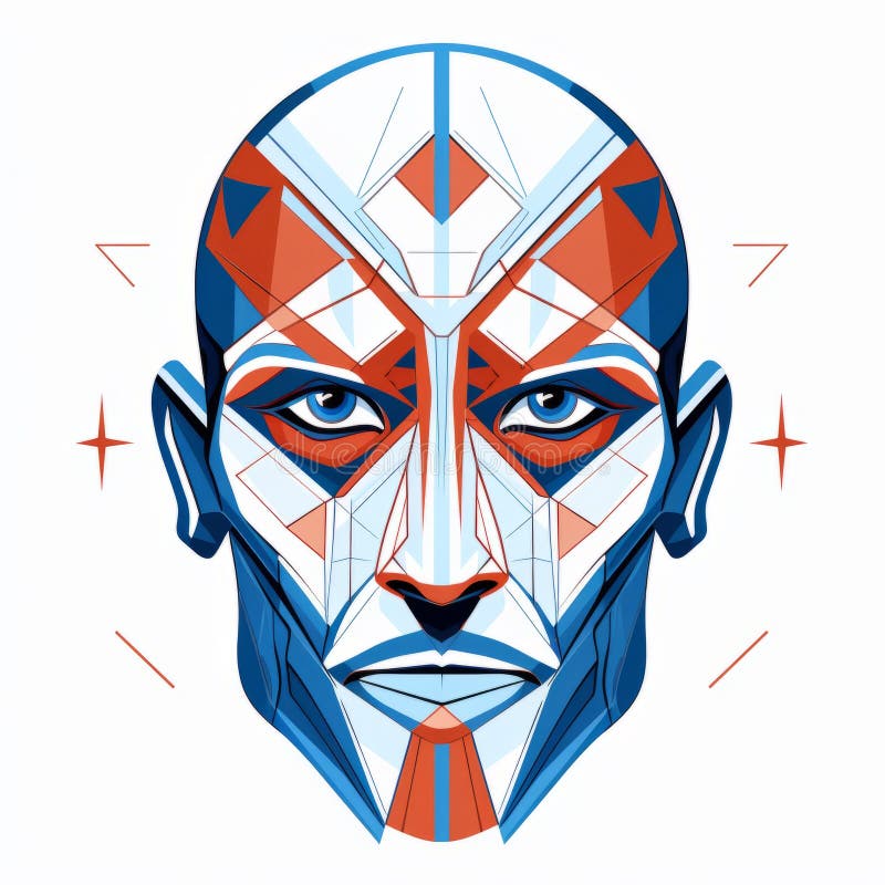 Parallel Vector Futurism: Hyper-realistic Boy Face Illustration Stock ...