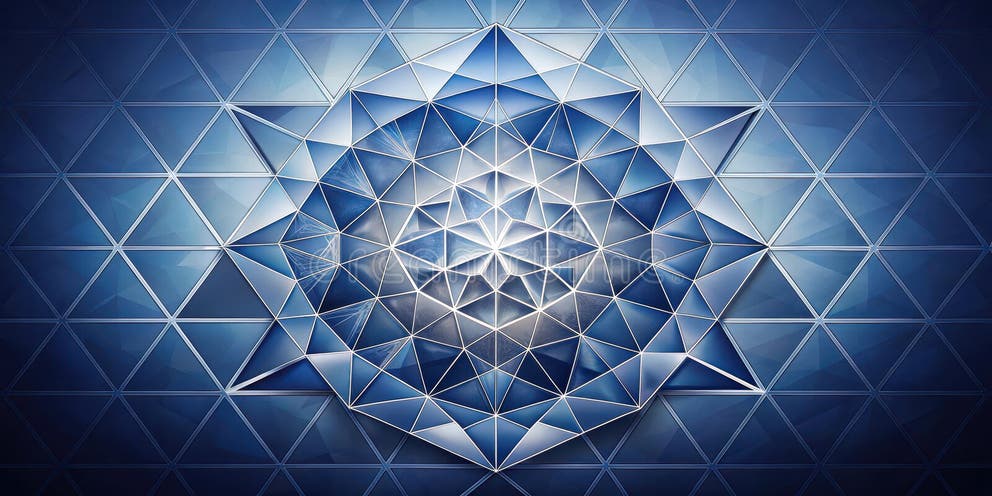 Abstract Geometric Facet Design with Intricate Triangular Pattern and ...