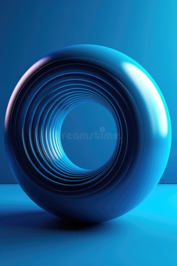 Blue Circular Abstract Figure Pattern Stock Illustration - Illustration ...