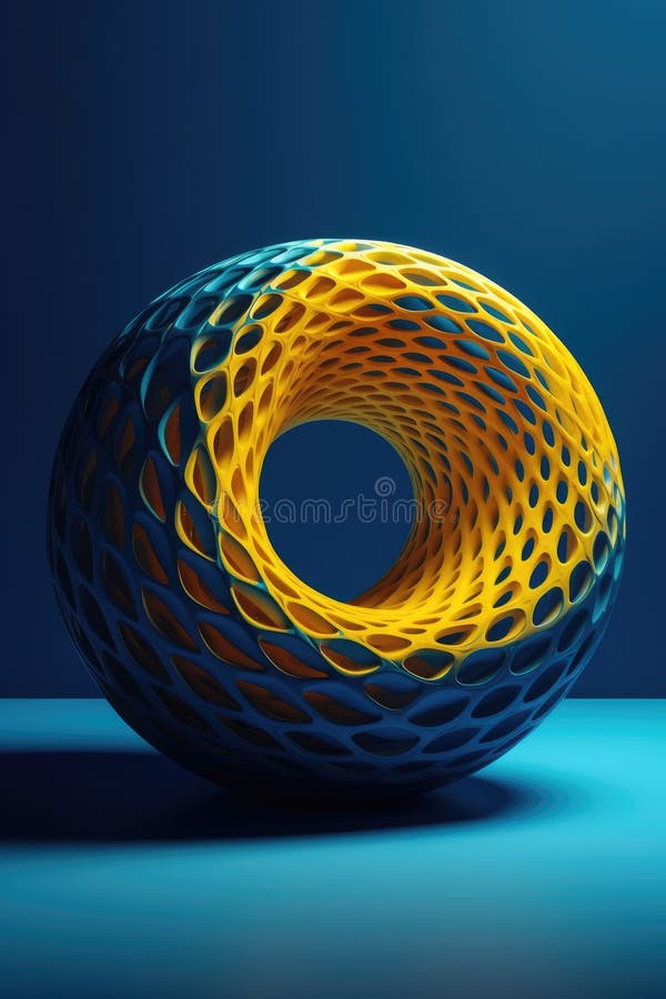 Blue Circular Abstract Figure Pattern Stock Illustration - Illustration ...