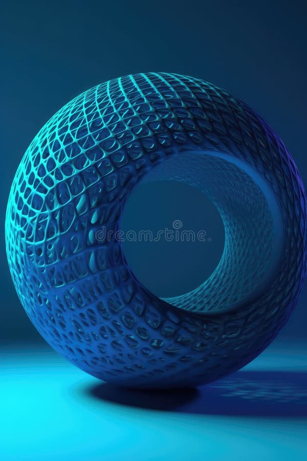 Blue Circular Abstract Figure Pattern Stock Illustration - Illustration ...