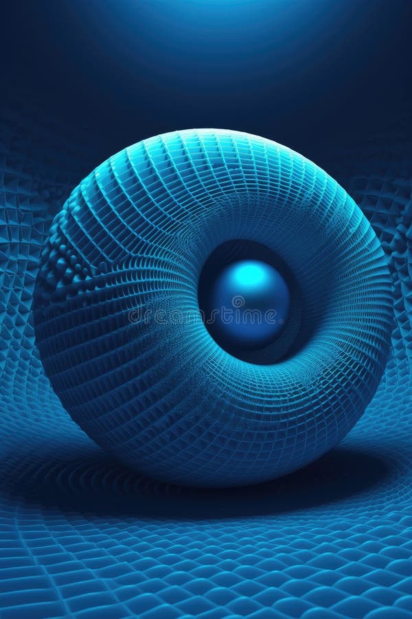 Blue Circular Abstract Figure Pattern Stock Illustration - Illustration ...