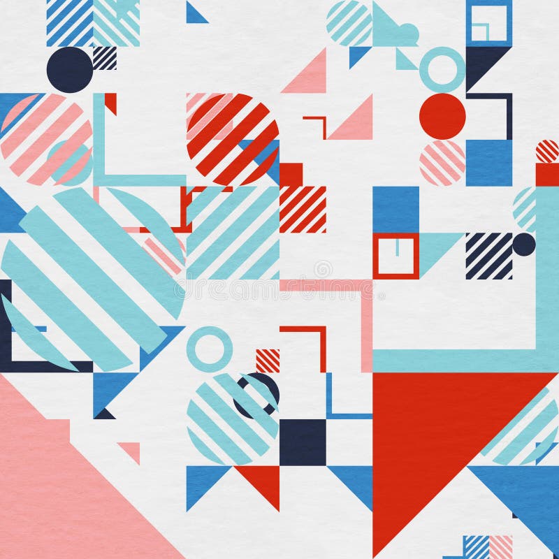 Abstract Geometric Figures, Bauhaus Background Stock Illustration ...