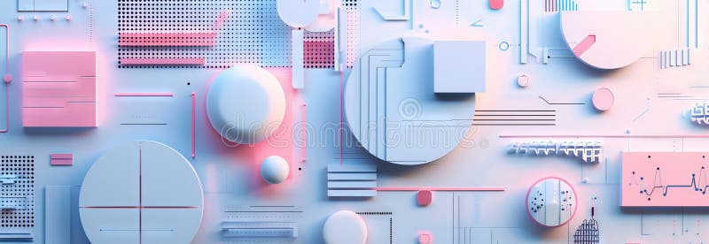 Abstract Geometric Figures in Medical Diagram with Circular and Linear ...