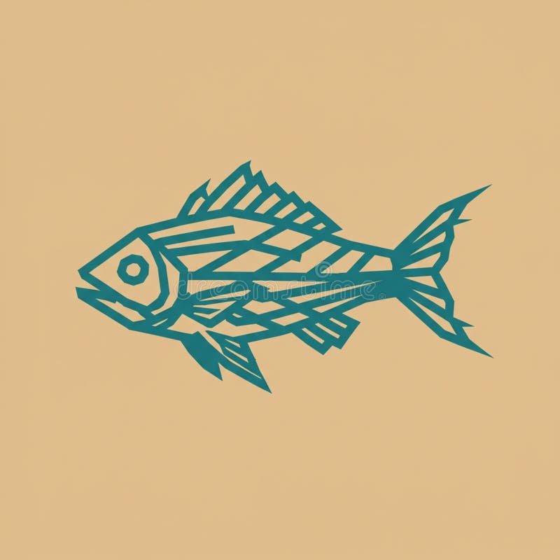 Abstract Geometric Fish Illustration Features Bold, Angular Shapes and ...