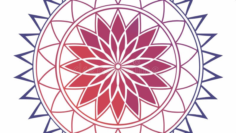 Abstract Geometric Flower with Radiating Patterned Petals Graphic ...