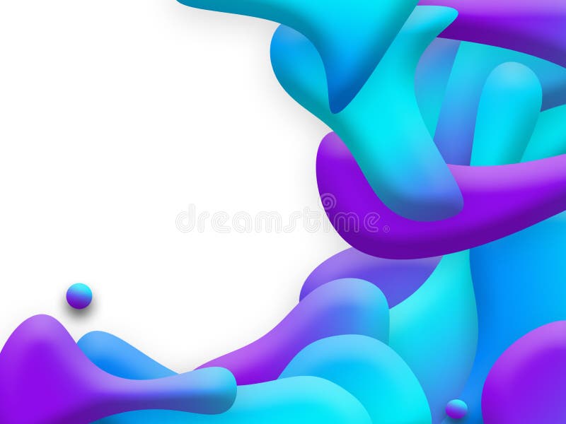Abstract Geometric Flowing Liquid Shapes Stock Illustration ...