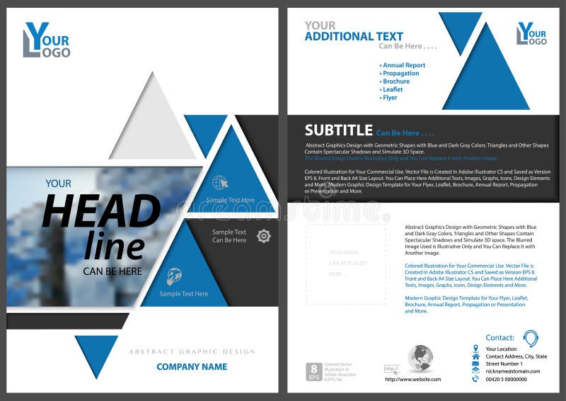 Abstract Geometric Flyer Template with Triangles Stock Vector ...