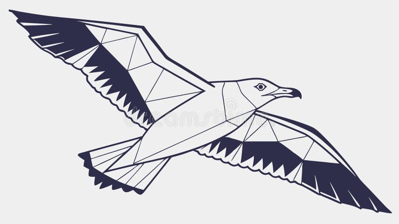 Abstract Geometric Flying Bird, Modern Design and Dynamic Motion ...