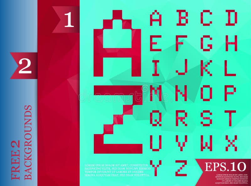 Abstract Geometric Font Backgrounds Full Color Crystal Font Poly Stock ...