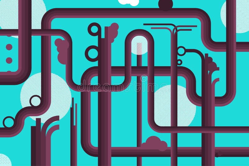 Abstract Vector Illustration with Locomotive and Hearts. Stock Vector ...