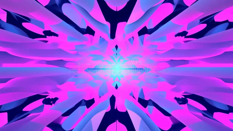 Abstract Geometric Forms Floating with Neon Light Reflection Motion ...