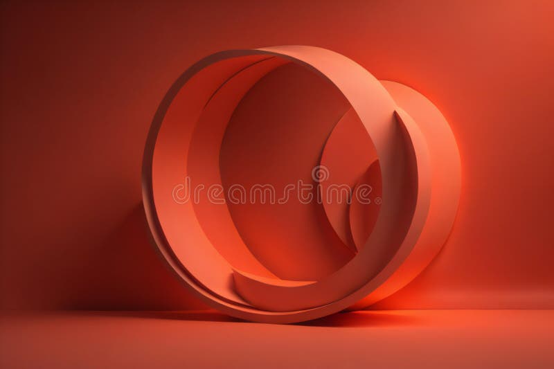 Abstract Geometric Forms, Red Background, Minimalism. Generative Ai ...