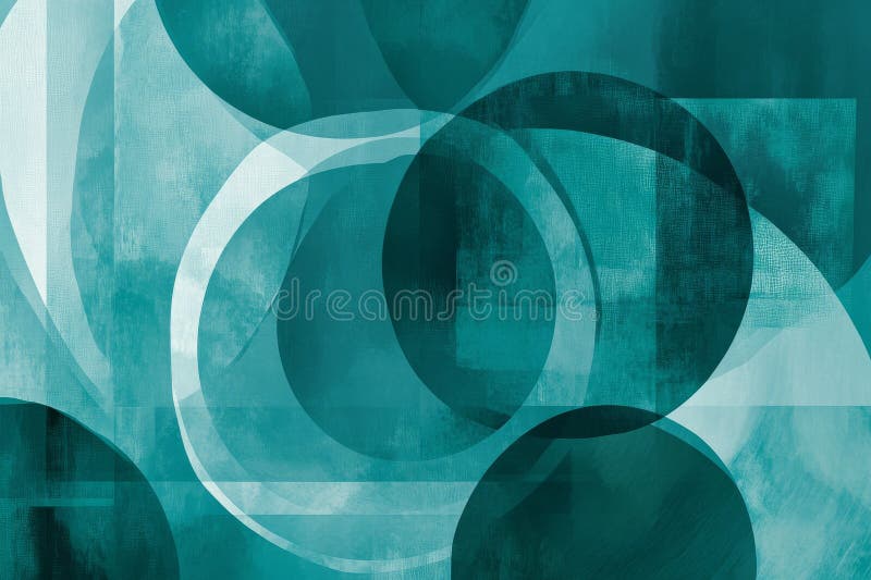 Abstract Geometric Forms in Teal, Layered Dynamically Over a Soothing ...