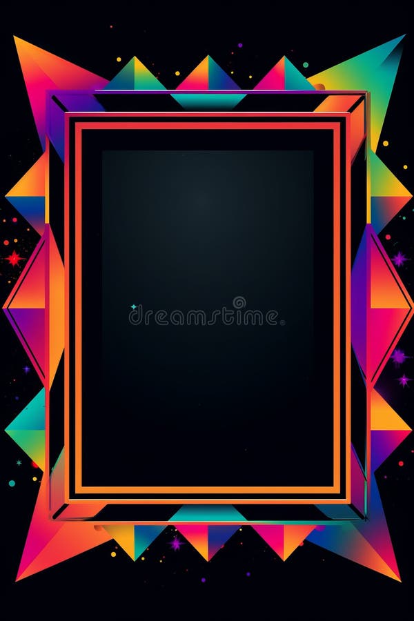 Purple Triangle Frame Geometric Border Vector Design Generative Ai ...