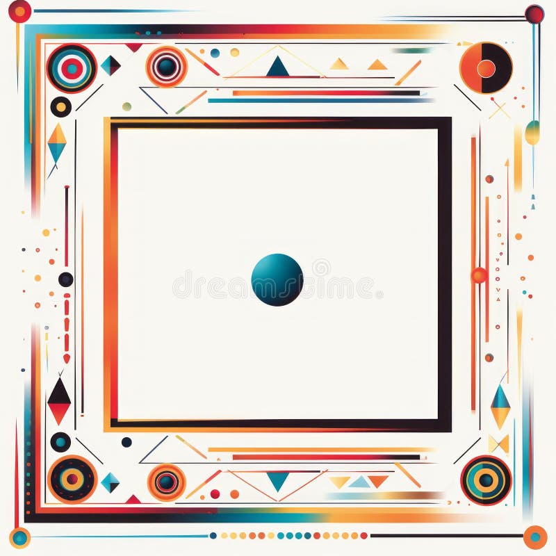 Abstract Geometric Frame with a Black Dot in the Center Stock ...