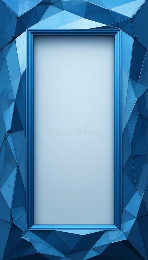 Abstract Geometric Frame Design in Blue Tones for Creative Projects ...
