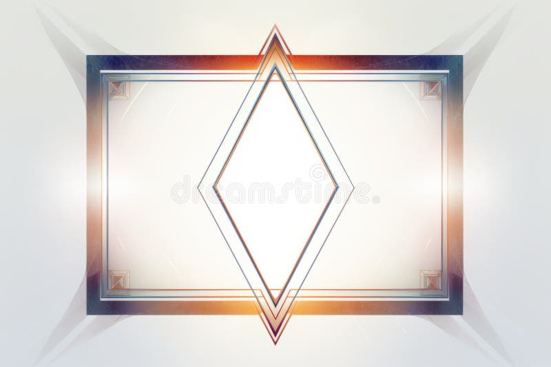 Abstract Geometric Frame with a Diamond Shape on a White Background ...