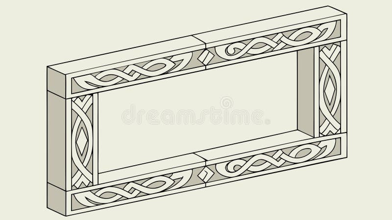 Abstract Geometric Frame with Interlocking Shapes Vector, Vector Design ...