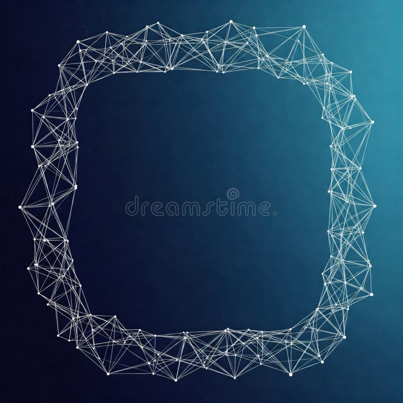 Abstract Geometric Wireframe Border Stock Illustration - Illustration ...