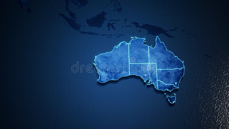 Abstract Geometric Futuristic Concept 3d Map of Australia with Borders ...