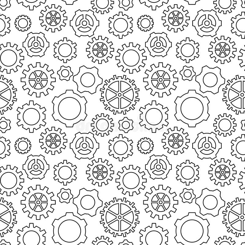 Geometric Gear Black and White Graphic Design Cog Wheel Pattern Stock ...