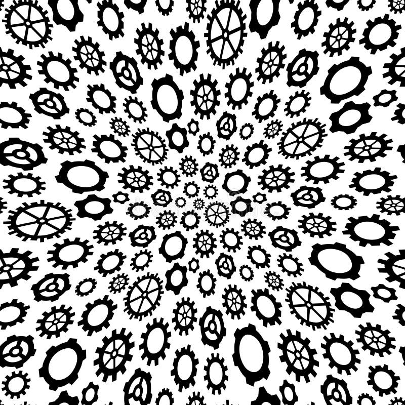 Abstract Geometric Gear Black and White Graphic Design Cog Wheel ...