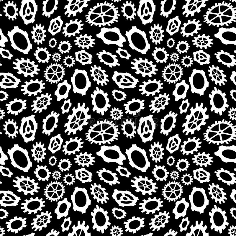 Geometric Gear Black and White Graphic Design Cog Wheel Pattern Stock ...
