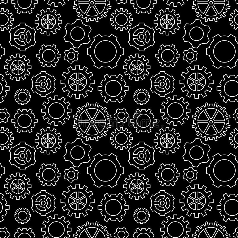 Geometric Gear Black and White Graphic Design Cog Wheel Pattern Stock ...