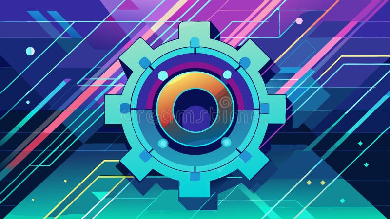Abstract Geometric and Gear Wheel with Technology Hi-tech Futuristic ...