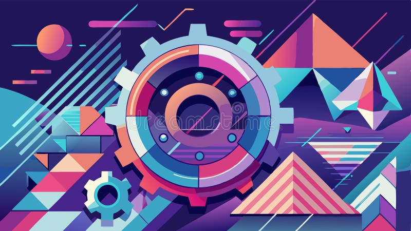 Abstract Geometric and Gear Wheel with Technology Hi-tech Futuristic ...