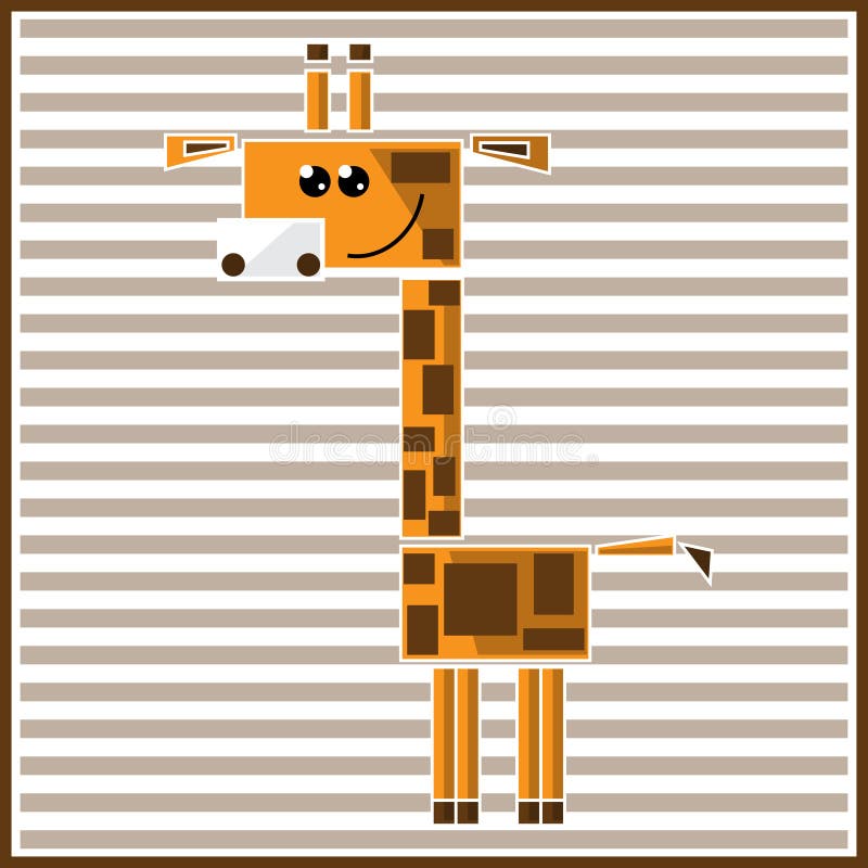 Abstract geometric giraffe stock vector. Illustration of brown - 43326708