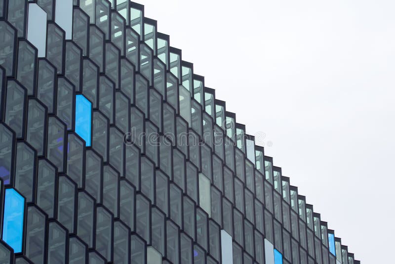 Abstract Geometric Glass Facade of the Building Stock Image - Image of ...