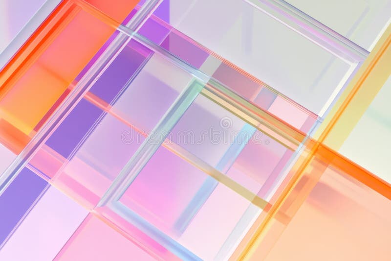 Modern Abstract Background Transparent Glass Cube Pastel Colors Stock ...