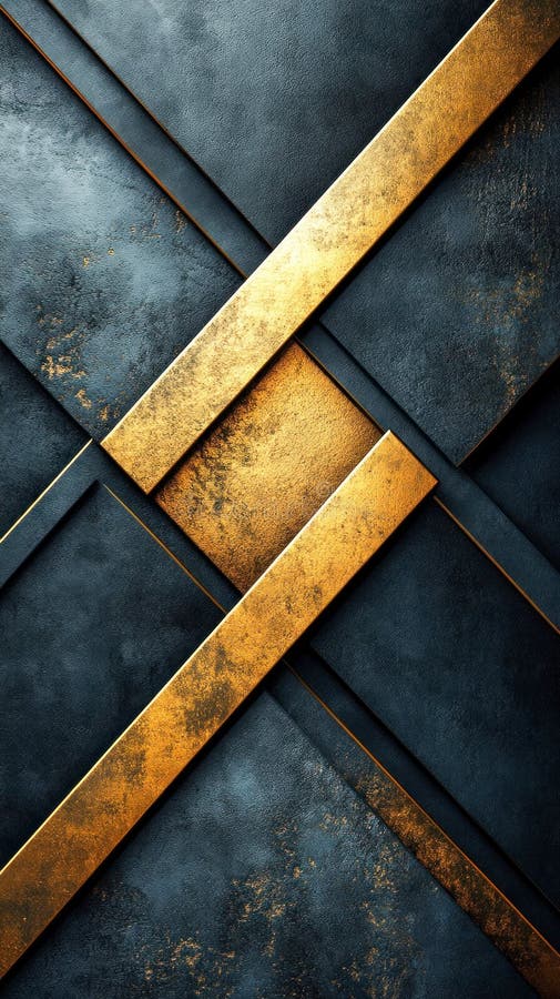 Abstract Geometric Gold and Black Metallic Texture Stock Photo - Image ...
