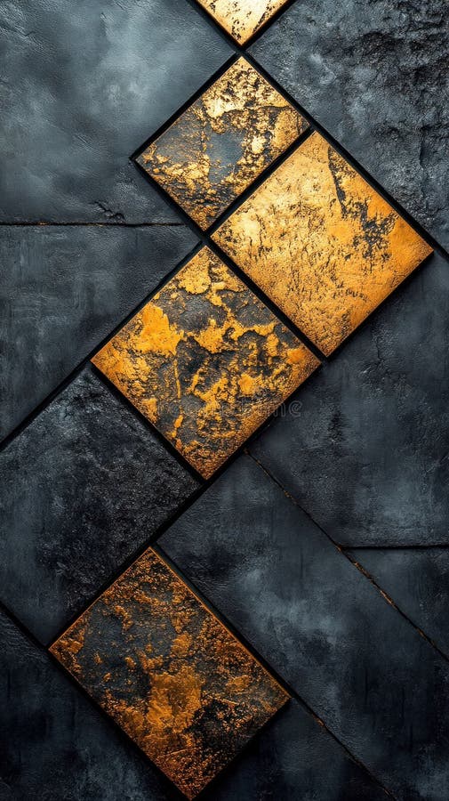 Abstract Geometric Gold and Black Metallic Texture Stock Photo - Image ...