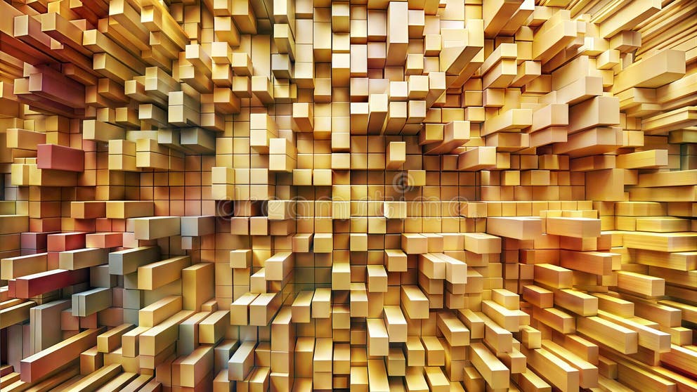 Abstract Geometric Gold Blocks Background Stock Photo - Image of ...