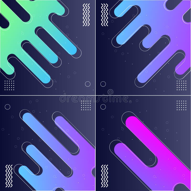 Abstract Geometric Gradient Backgrounds Pack of 4 Minimalistic Fluid Shapes Stock Vector ...