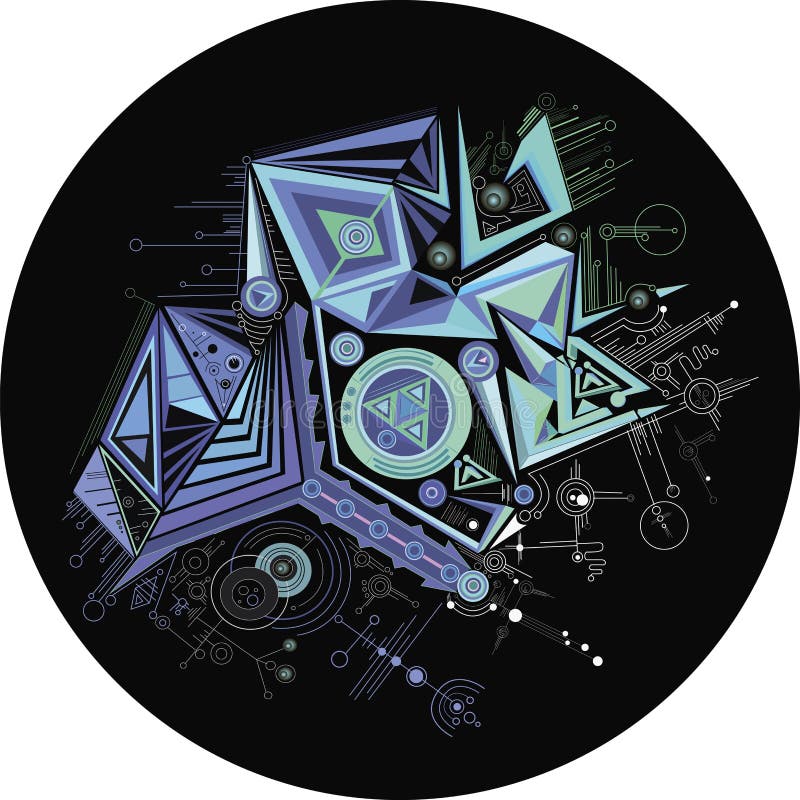 Abstract, Geometric, Graphic, Cyber Color Background, Line Stock Vector ...