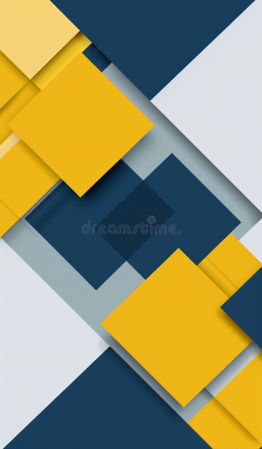 Abstract Geometric Graphic Design in Blue and Yellow with Textured ...