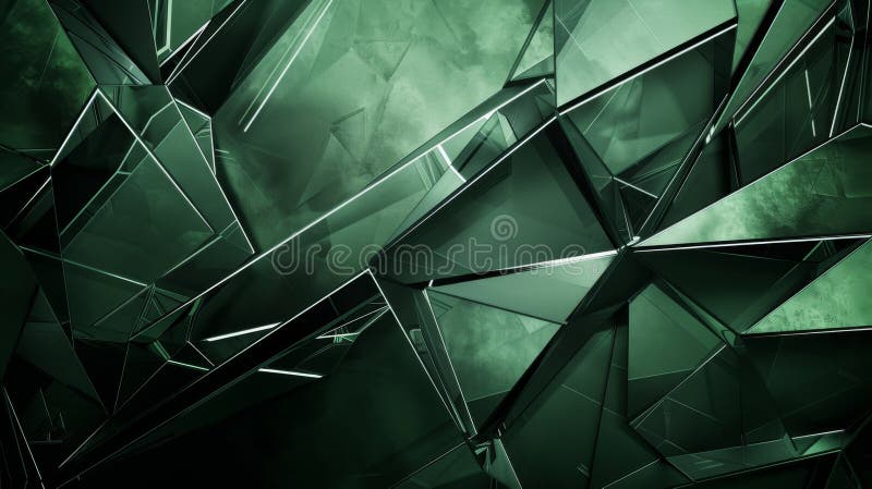 Abstract Geometric Green Crystal Background, Generative AI Stock Photo ...