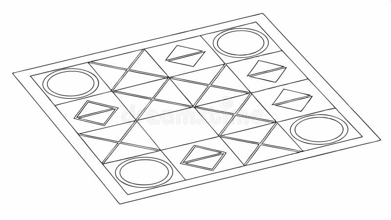 Abstract Geometric Grid Pattern With Structured Lines Minimal Vector Design Generative Ai Stock