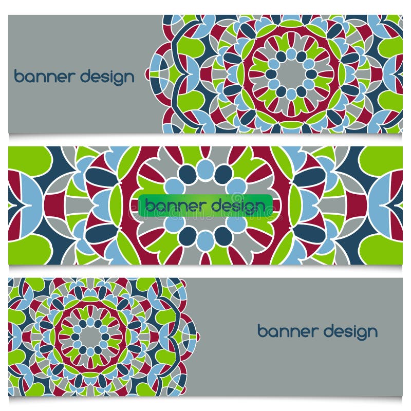 Abstract Geometric Header Vector Background with Mandala. Stock Vector ...