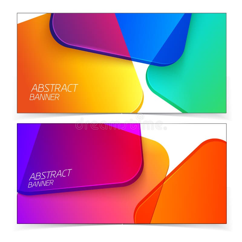 Abstract geometric headers stock vector. Illustration of material ...