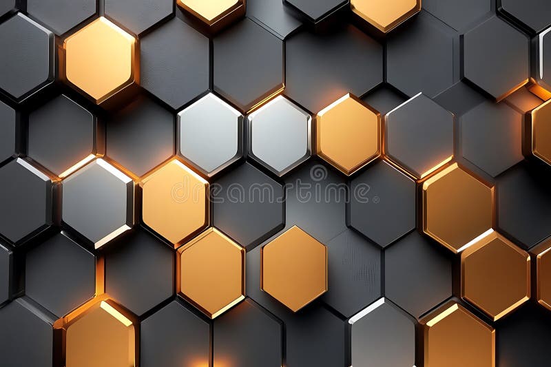 Abstract Geometric Hexagon Pattern Ai Generator Stock Illustration ...