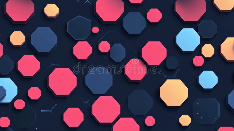 Abstract Geometric Hexagon Pattern in Flat Design with Bright Colors ...